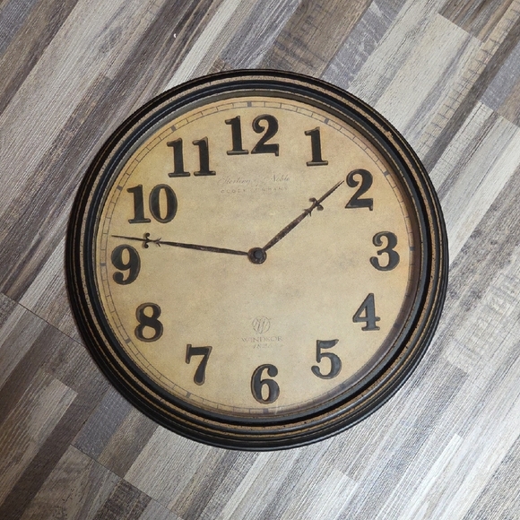 Windsor | Wall Decor | Windsor Vintage Tan And Black Wall Clock | Poshmark